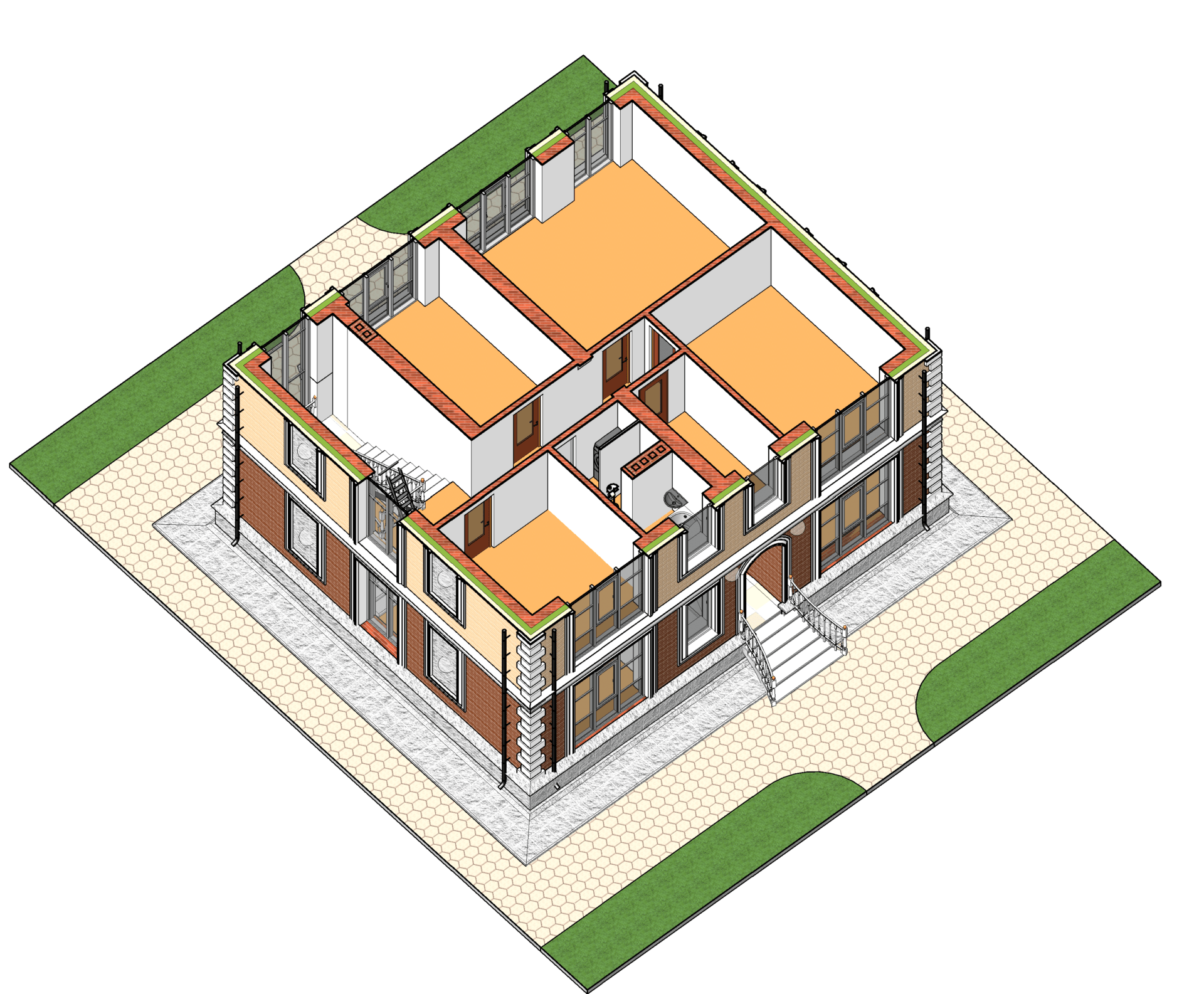 Cottage House in Revit 2015 (With Rafter System)